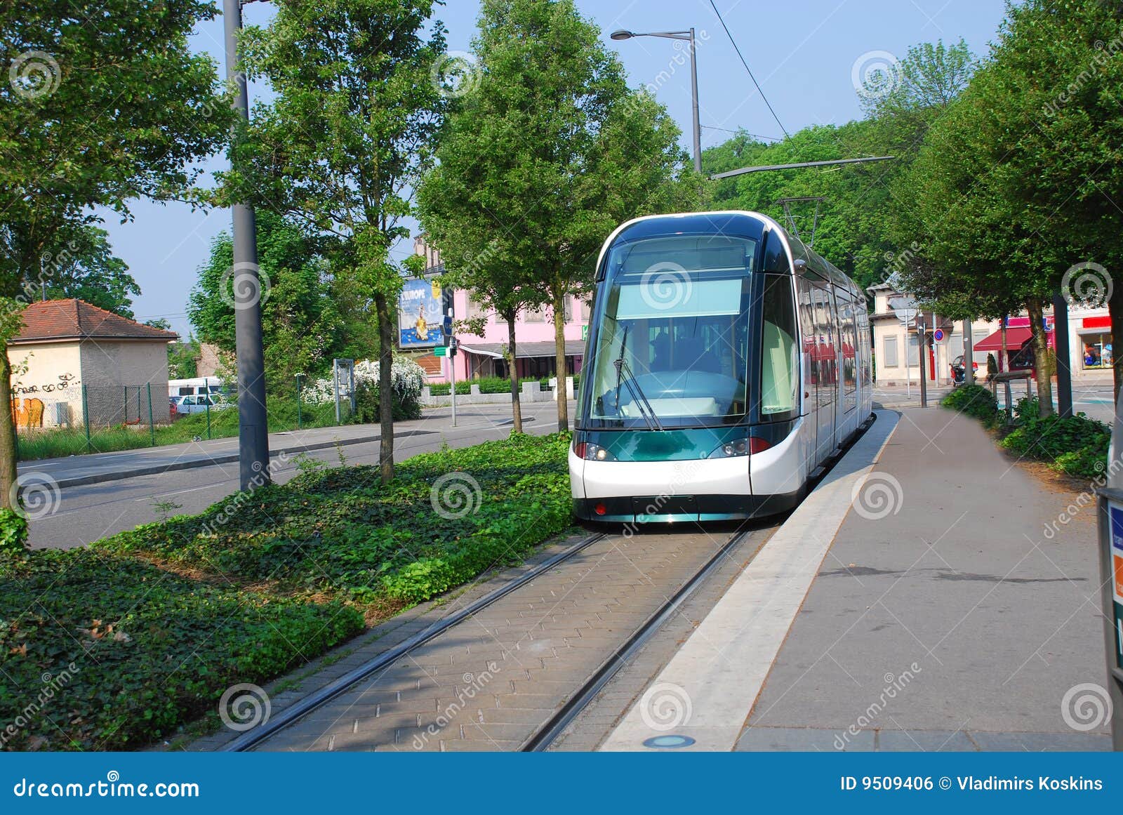 France, tram in the street stock photo. Image of europe - 9509406