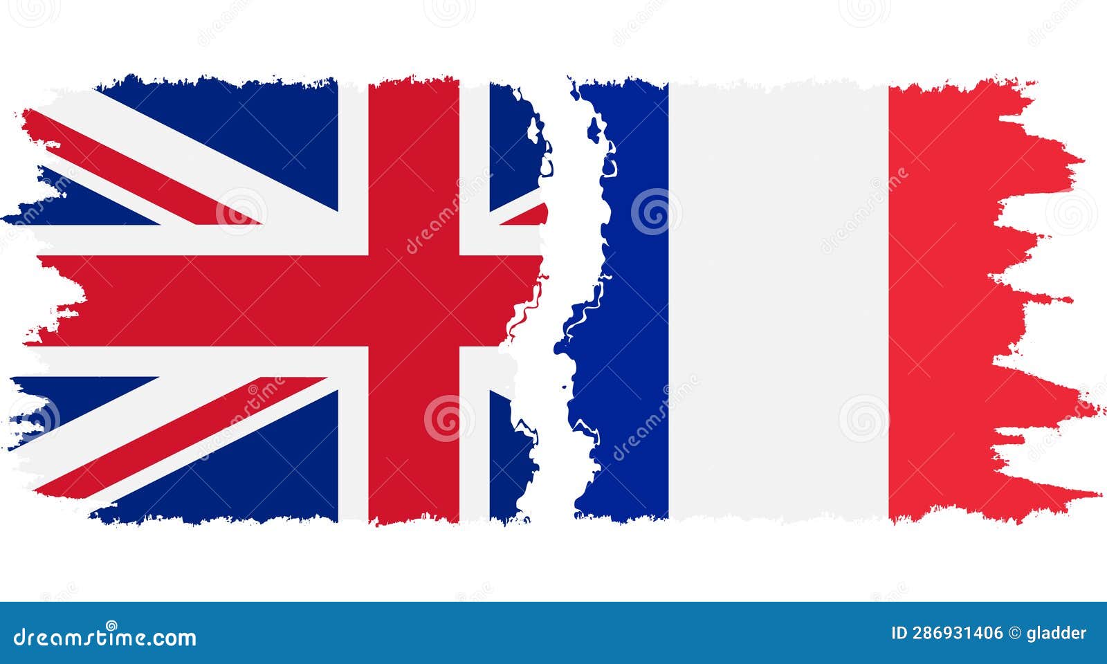 France and UK Grunge Flags Connection Vector Stock Vector ...