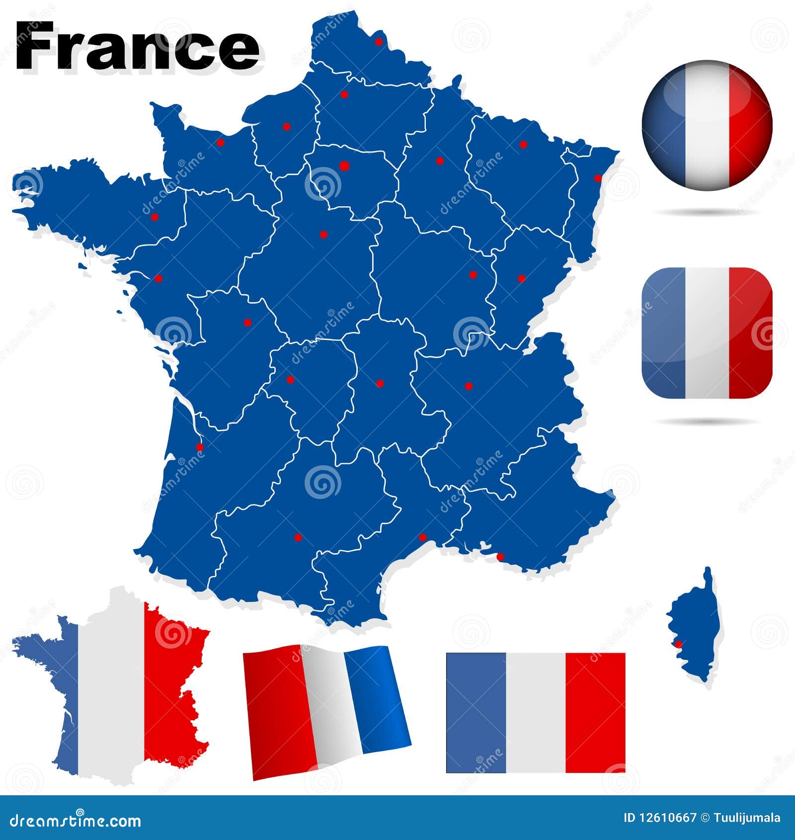 France vector set. stock vector. Illustration of detail - 12610667
