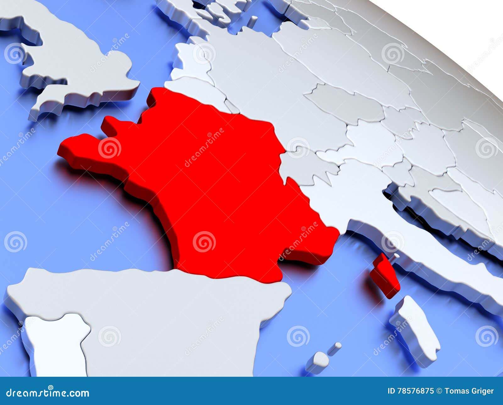 France on world map stock illustration. Illustration of political ...