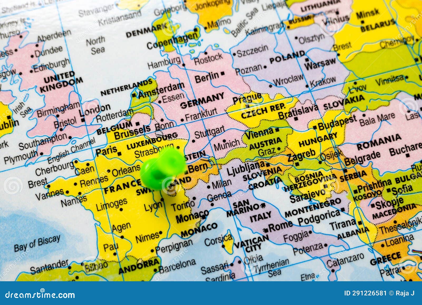 France on World Map Location Stock Image - Image of southern ...