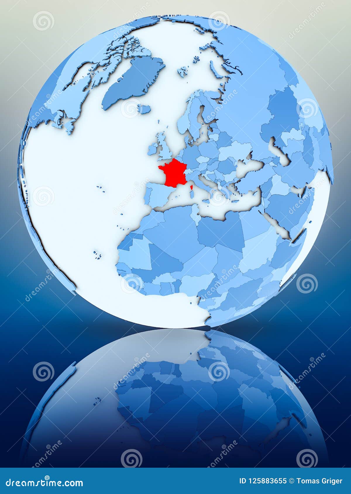 Frances sur le globe bleu illustration stock. Illustration du europe ...