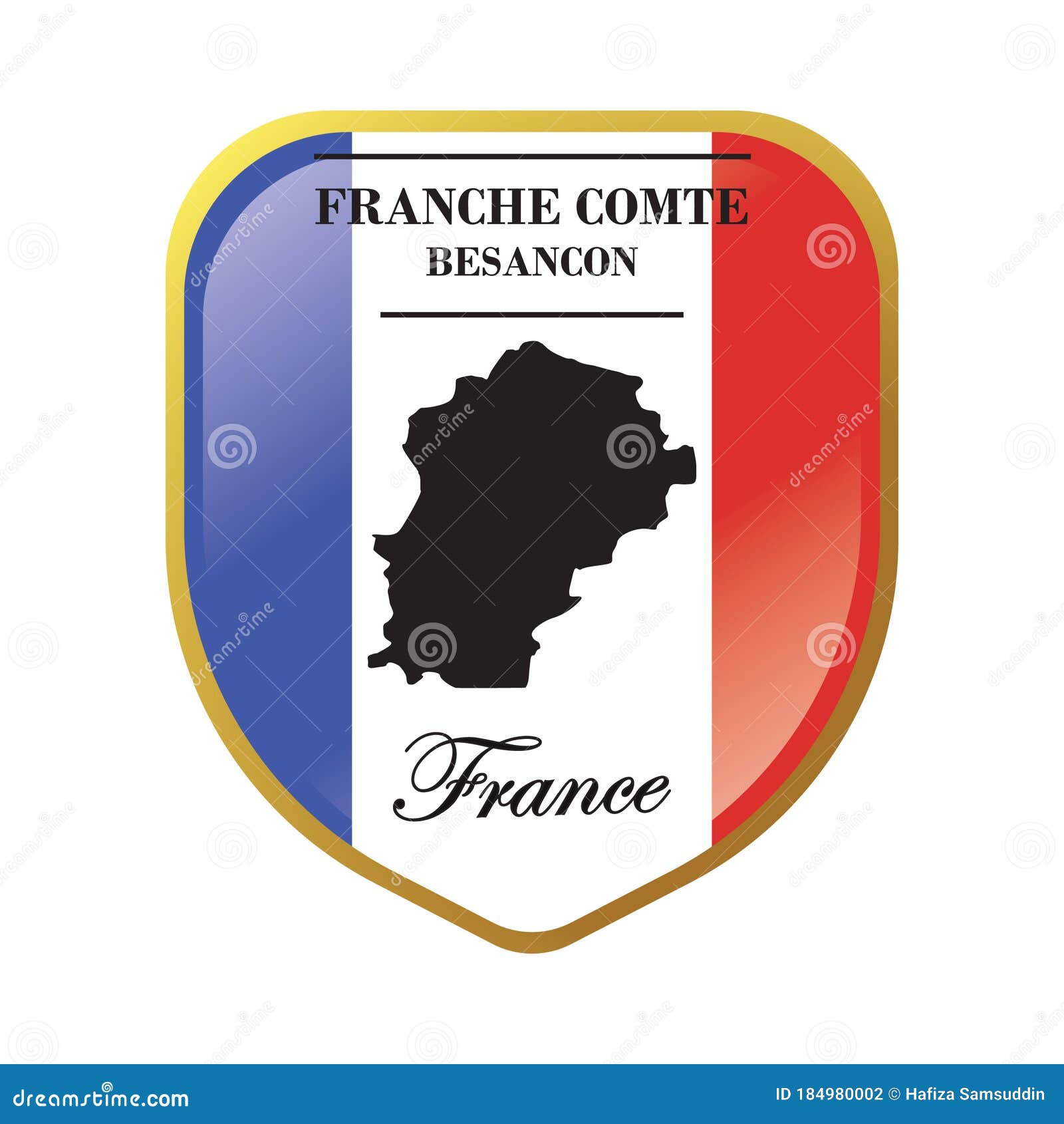 Franche Comte Map Label. Vector Illustration Decorative Design Stock ...