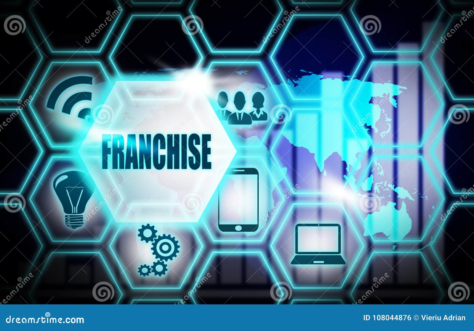 Franchise Blue Background Model Concept Stock Illustration ...