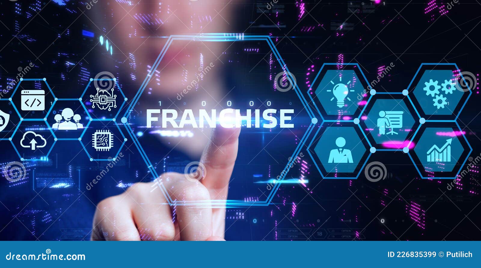 Franchise Concept. Business, Technology, Internet and Network Concept ...