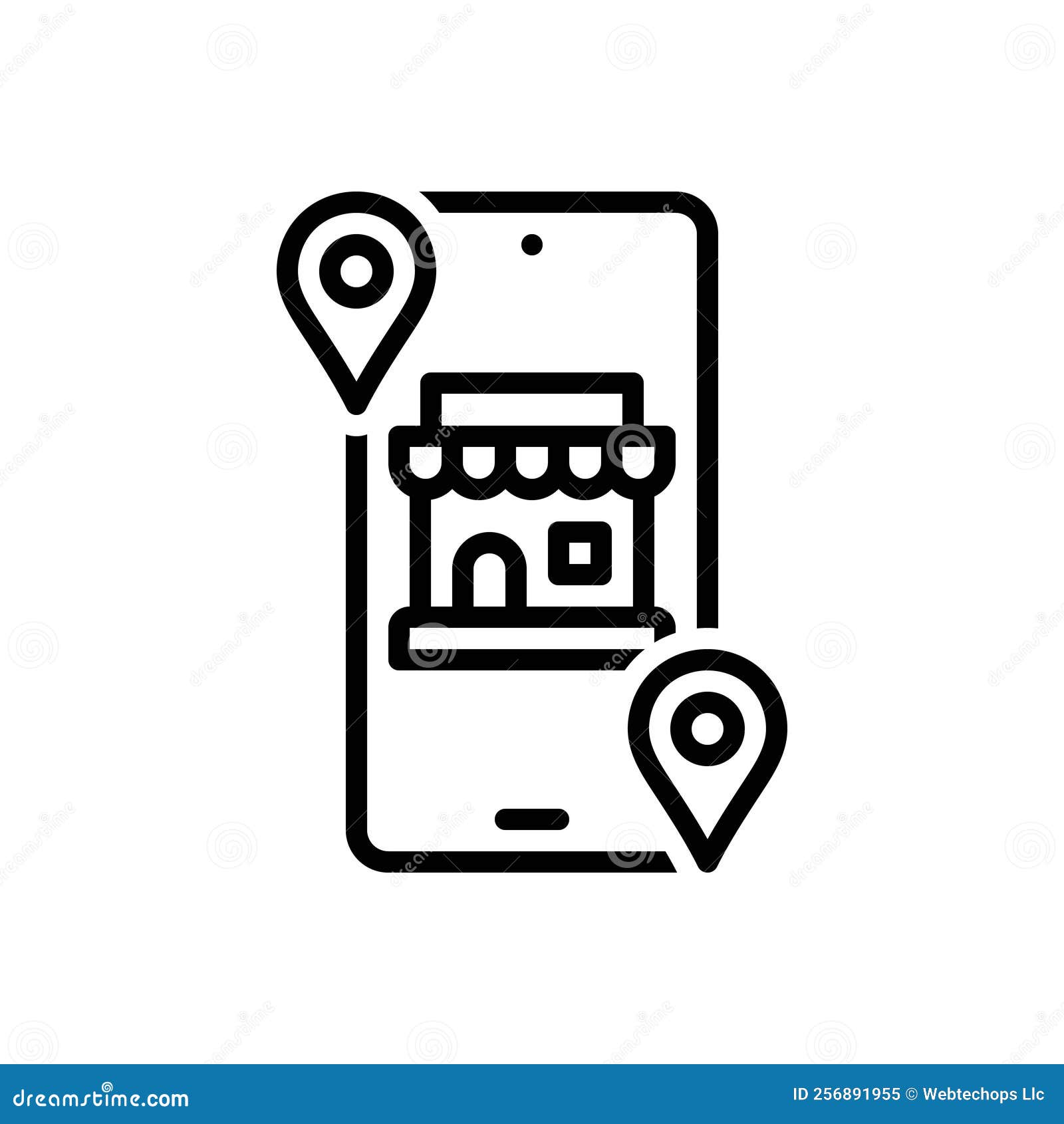 Black Line Icon for Franchise, Branch and Shop Stock Vector ...