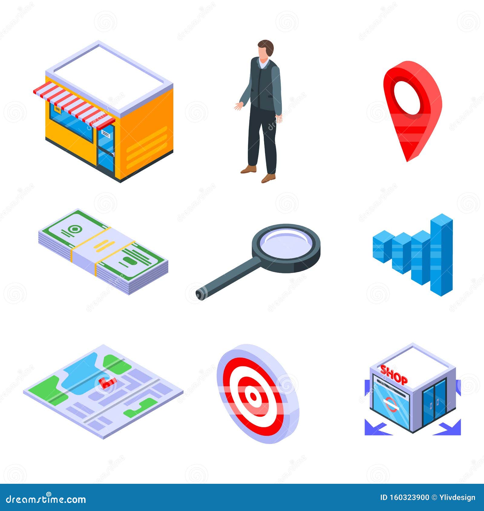 Franchise Icons Set, Isometric Style Stock Vector - Illustration of ...