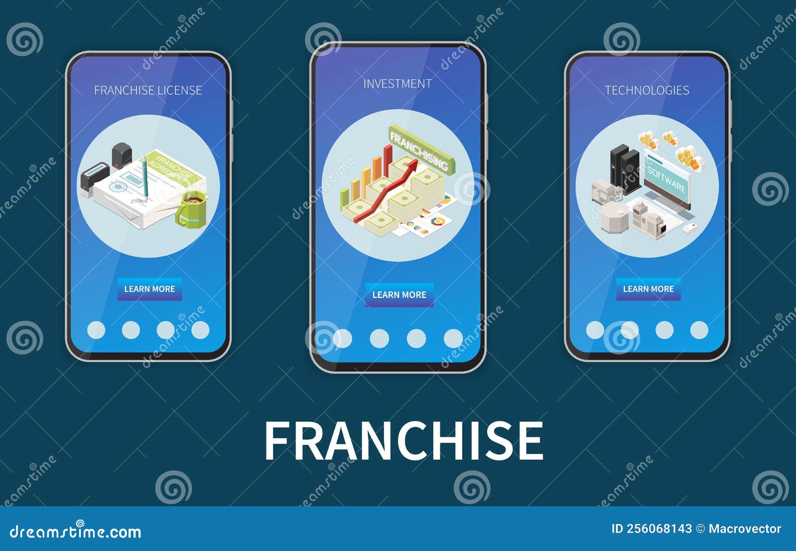 Franchise Isometric Design Concept Stock Vector - Illustration of ...