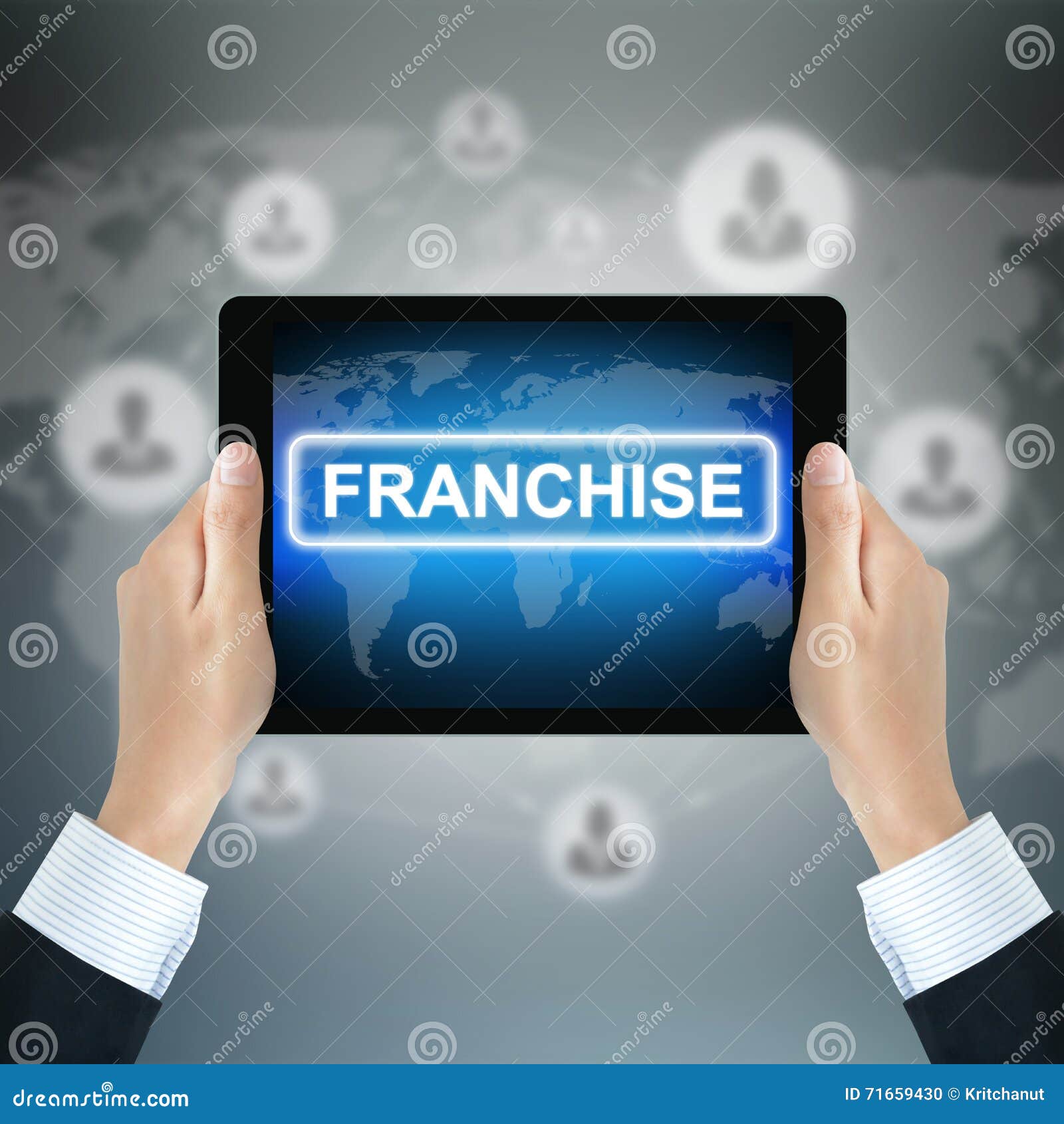 FRANCHISE Word on Tablet Pc Screen Stock Photo - Image of franchisee ...