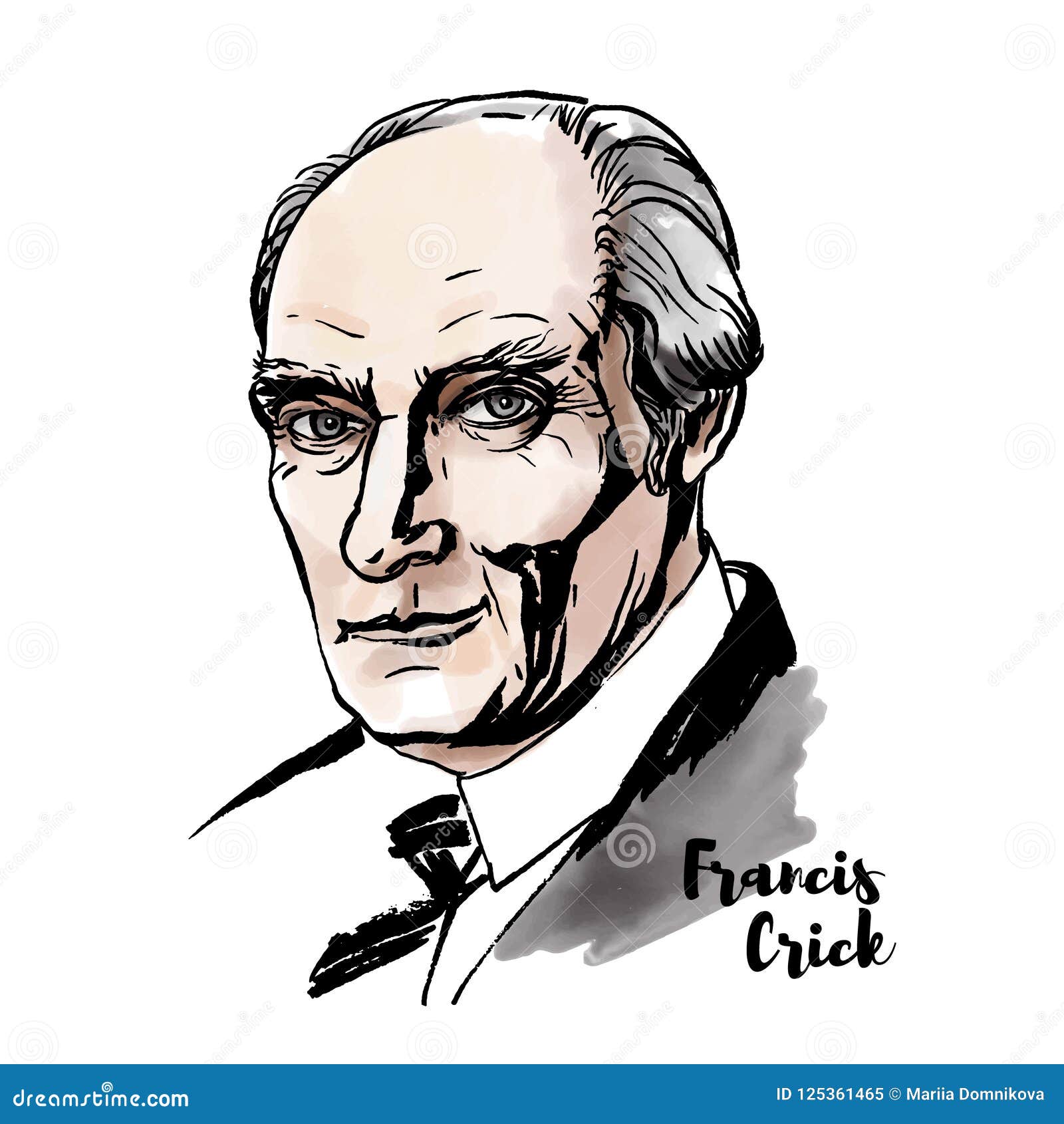 Francis Crick Portrait imagen editorial. Ilustración de vector - 125361465