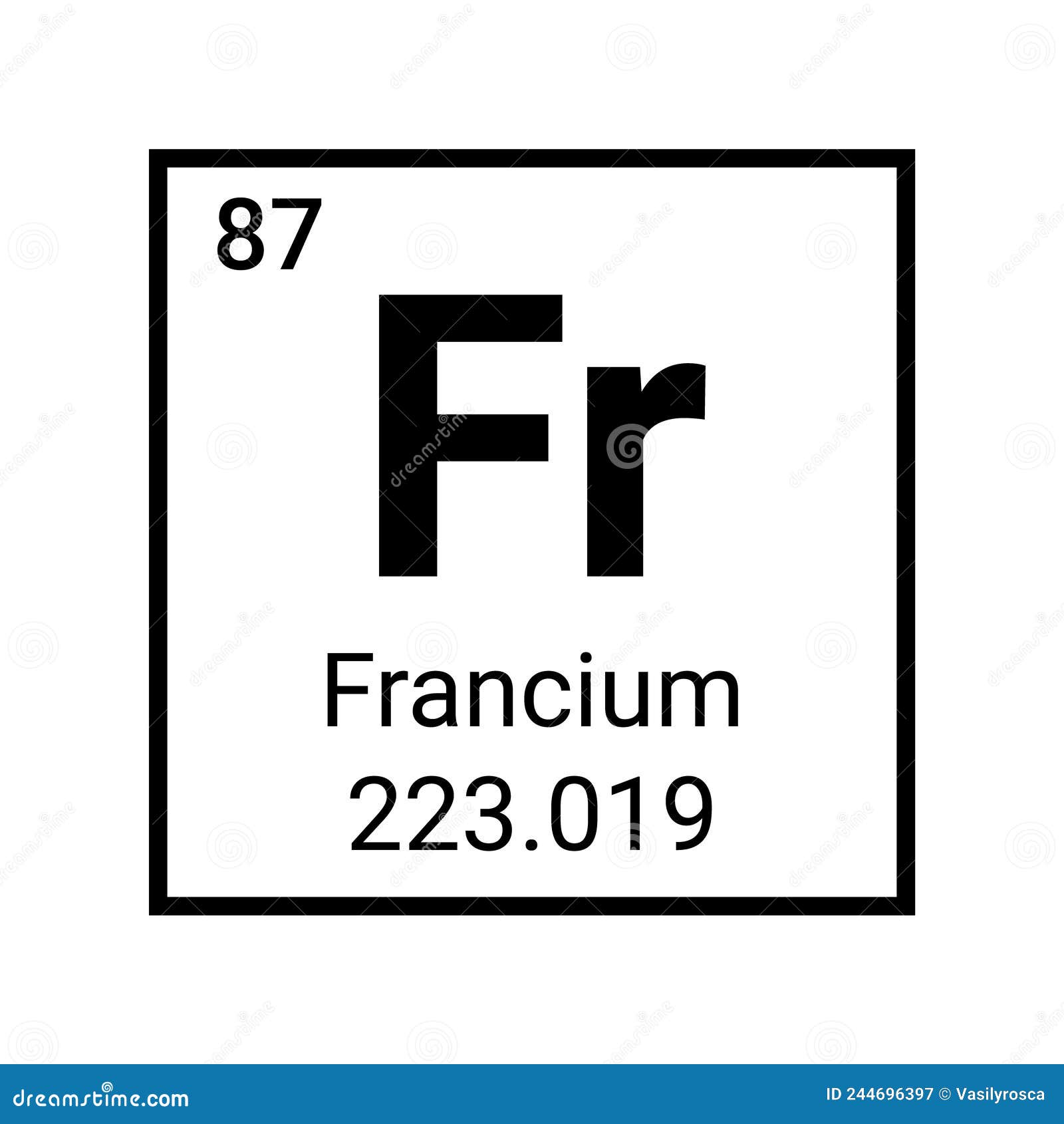 Francium Chemical Element. Concept Of Periodic Table. Cartoon Vector ...