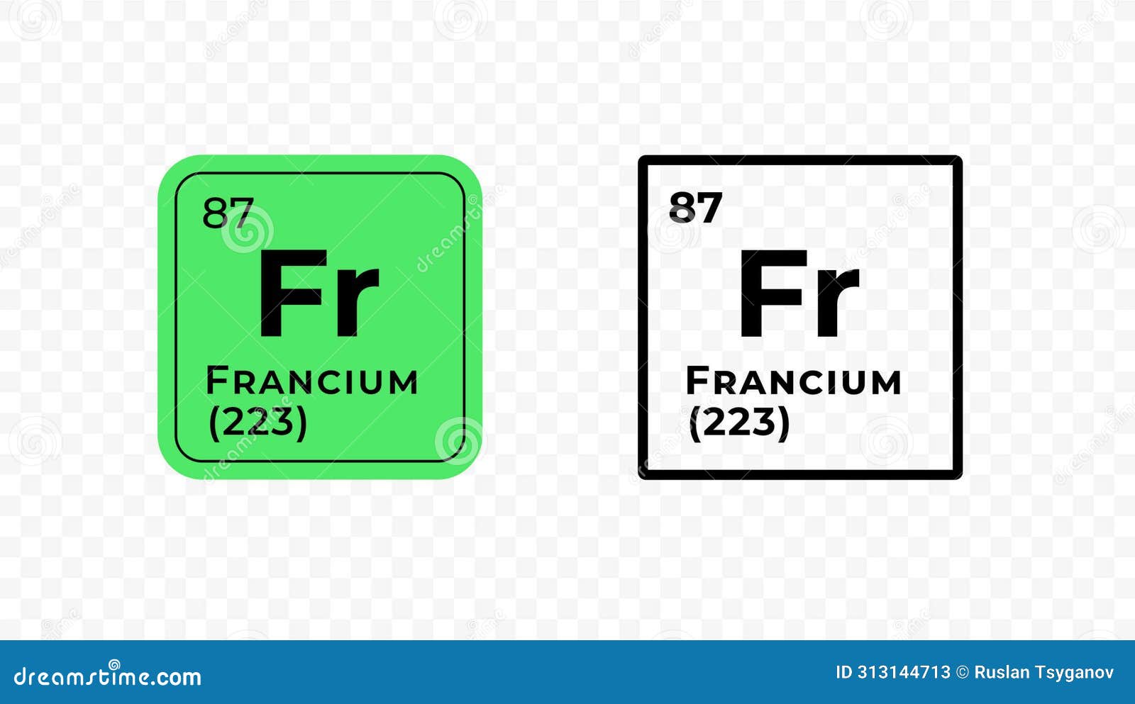 Francium Fr Chemical Element. Francium Sign With Atomic Number ...