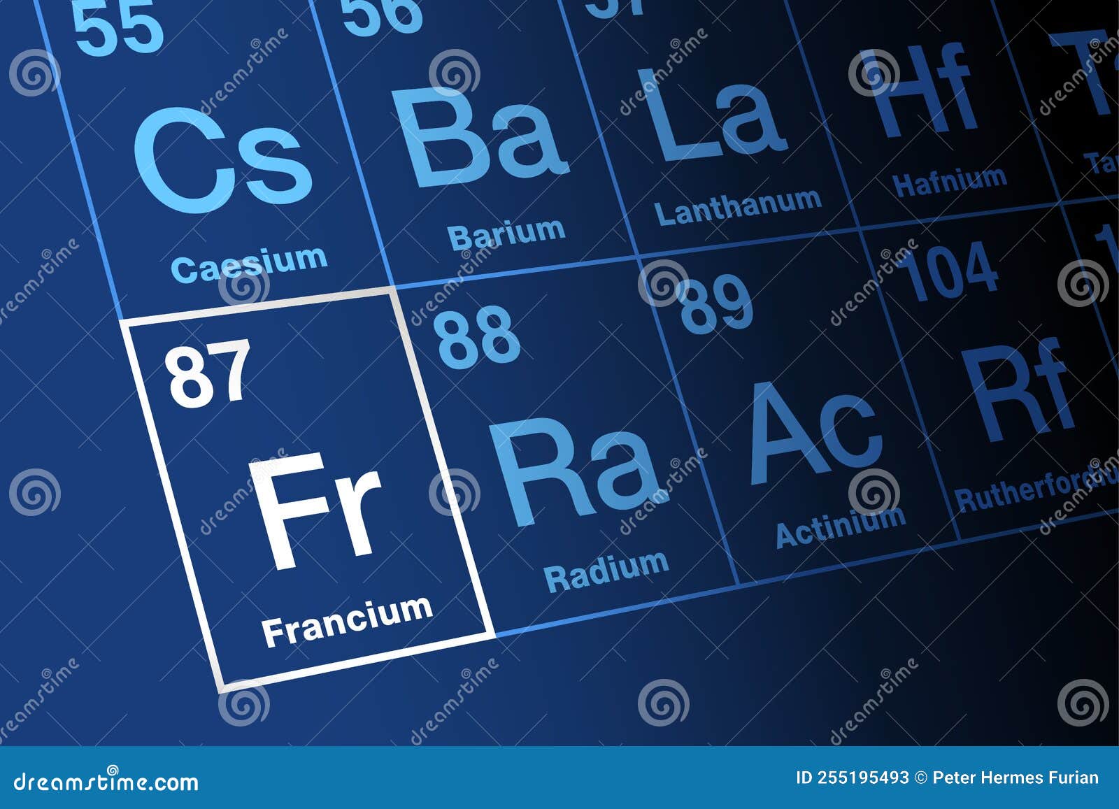 Francium on Periodic Table of the Elements, with Element Symbol Fr ...