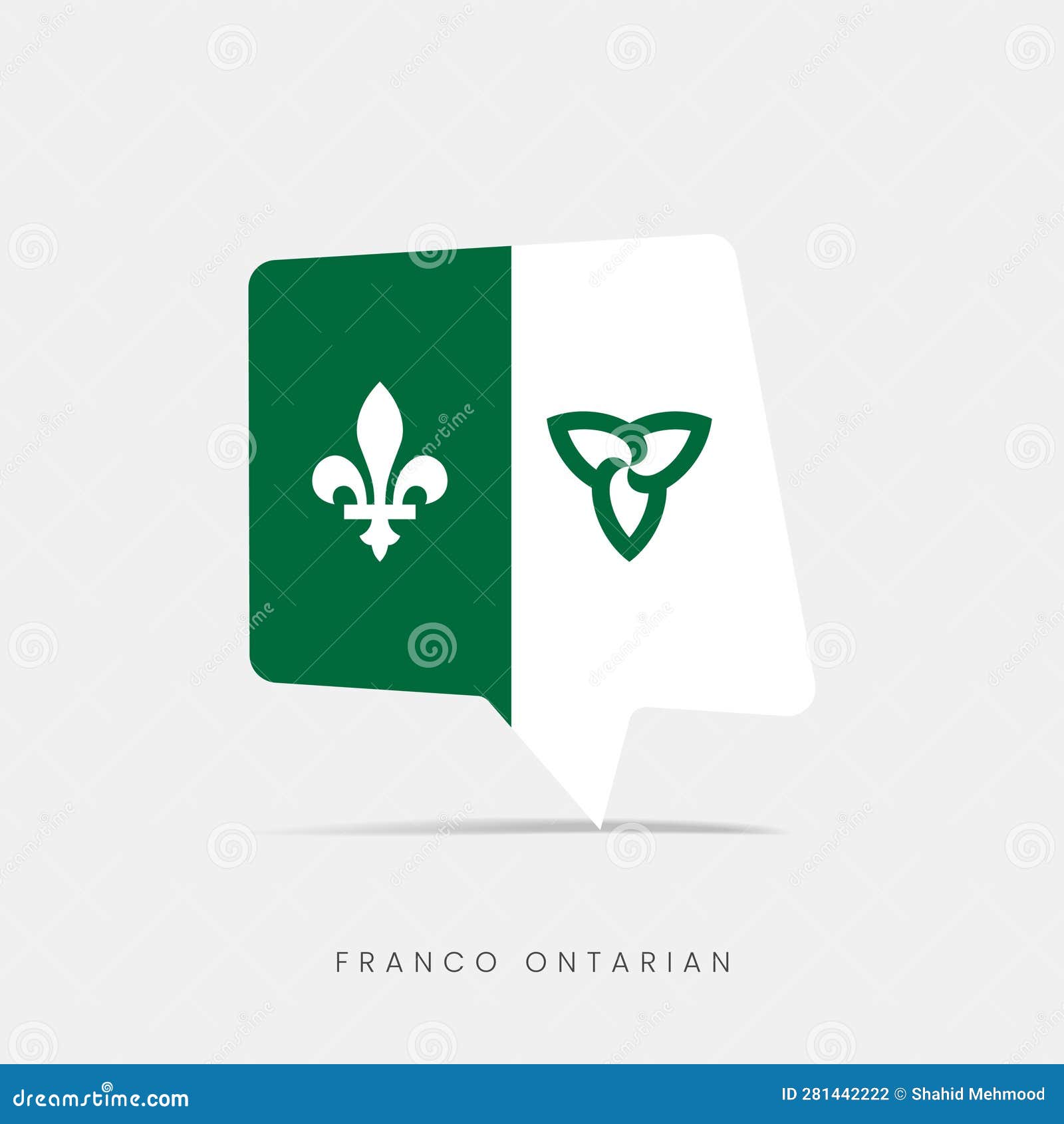 Franco-ontarian Realistic Flag Illustration. Royalty-Free Cartoon ...