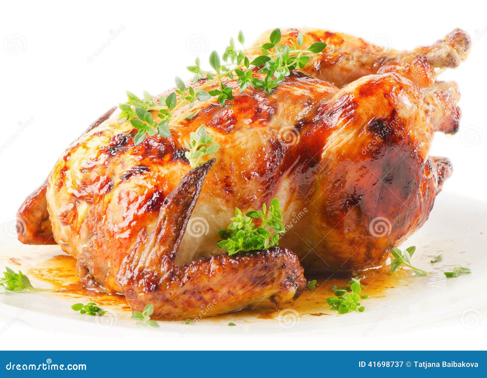 Frango assado isolado imagem de stock. Imagem de inteiro - 41698737