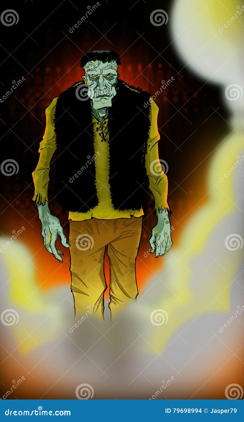 Fearsome Zombie Rising And Hands Emerging From A Graveyard During The ...