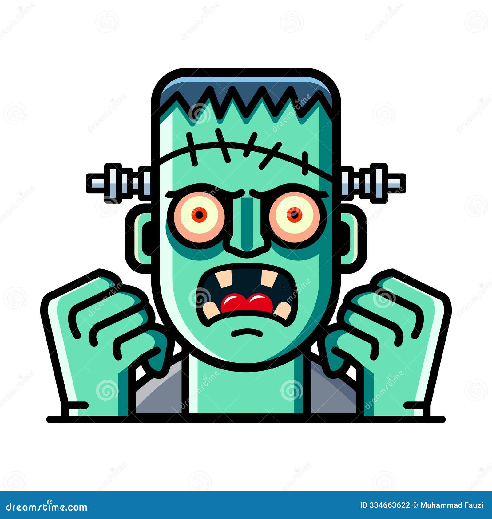 Frankenstein Angry Expression. Halloween Day Stock Vector ...