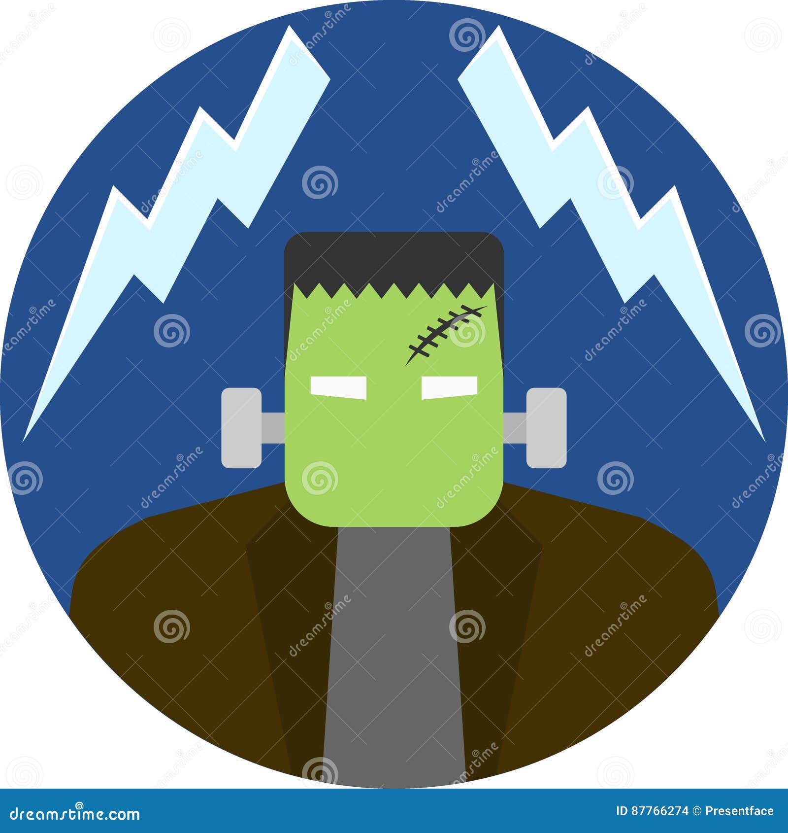 Frankenstein emblem/emblem stock illustrationer. Illustration av ...