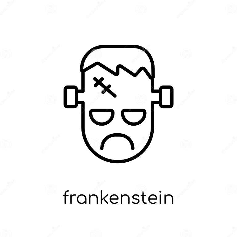Frankenstein Icon. Trendy Modern Flat Linear Vector Frankenstein Stock ...