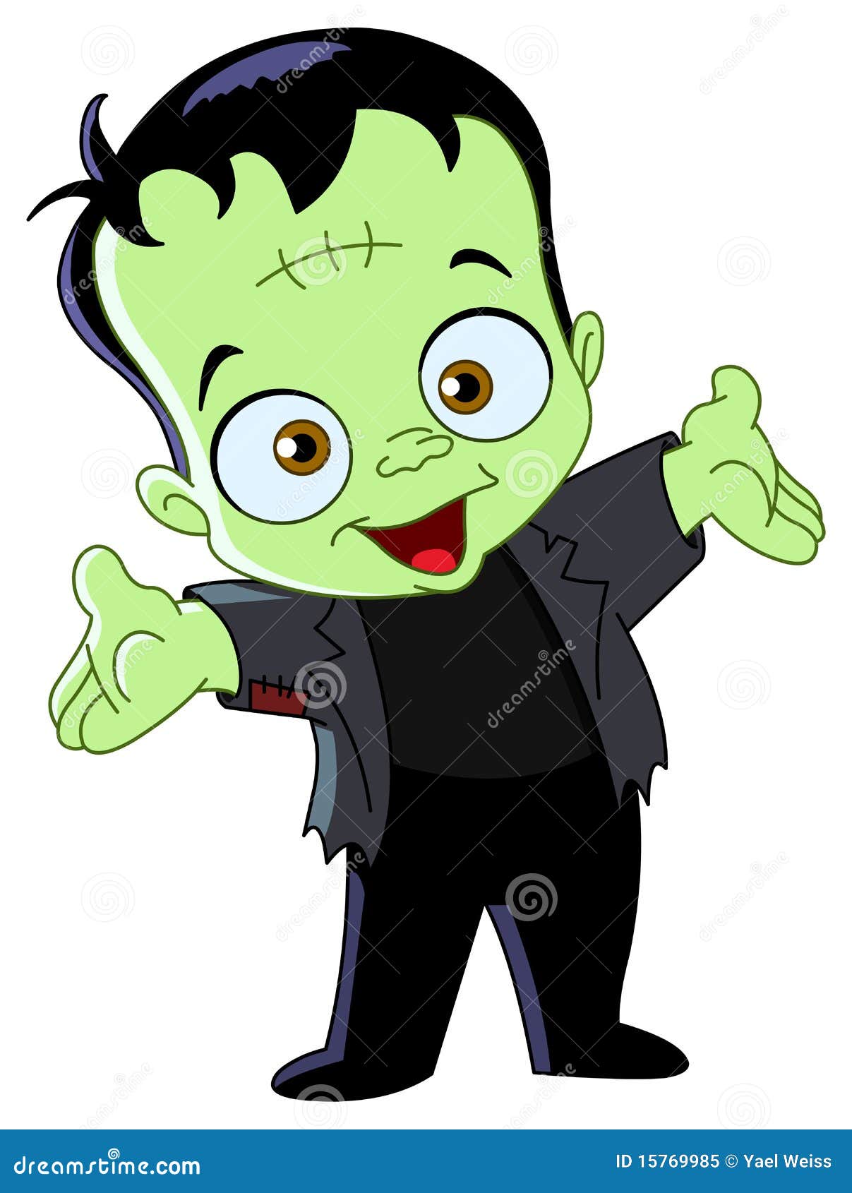 Frankenstein Kid Cartoon Vector | CartoonDealer.com #15769985