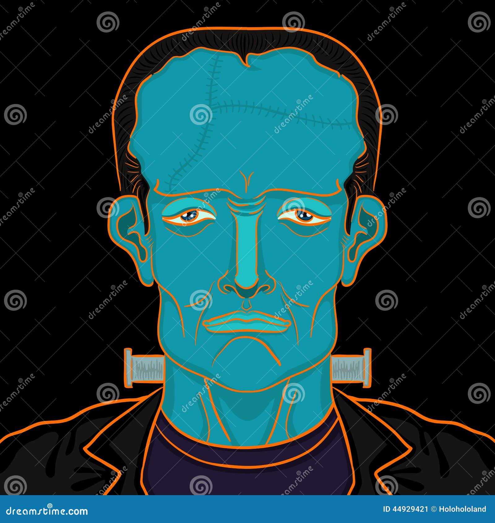Frankenstein portrait stock vector. Illustration of comic - 44929421