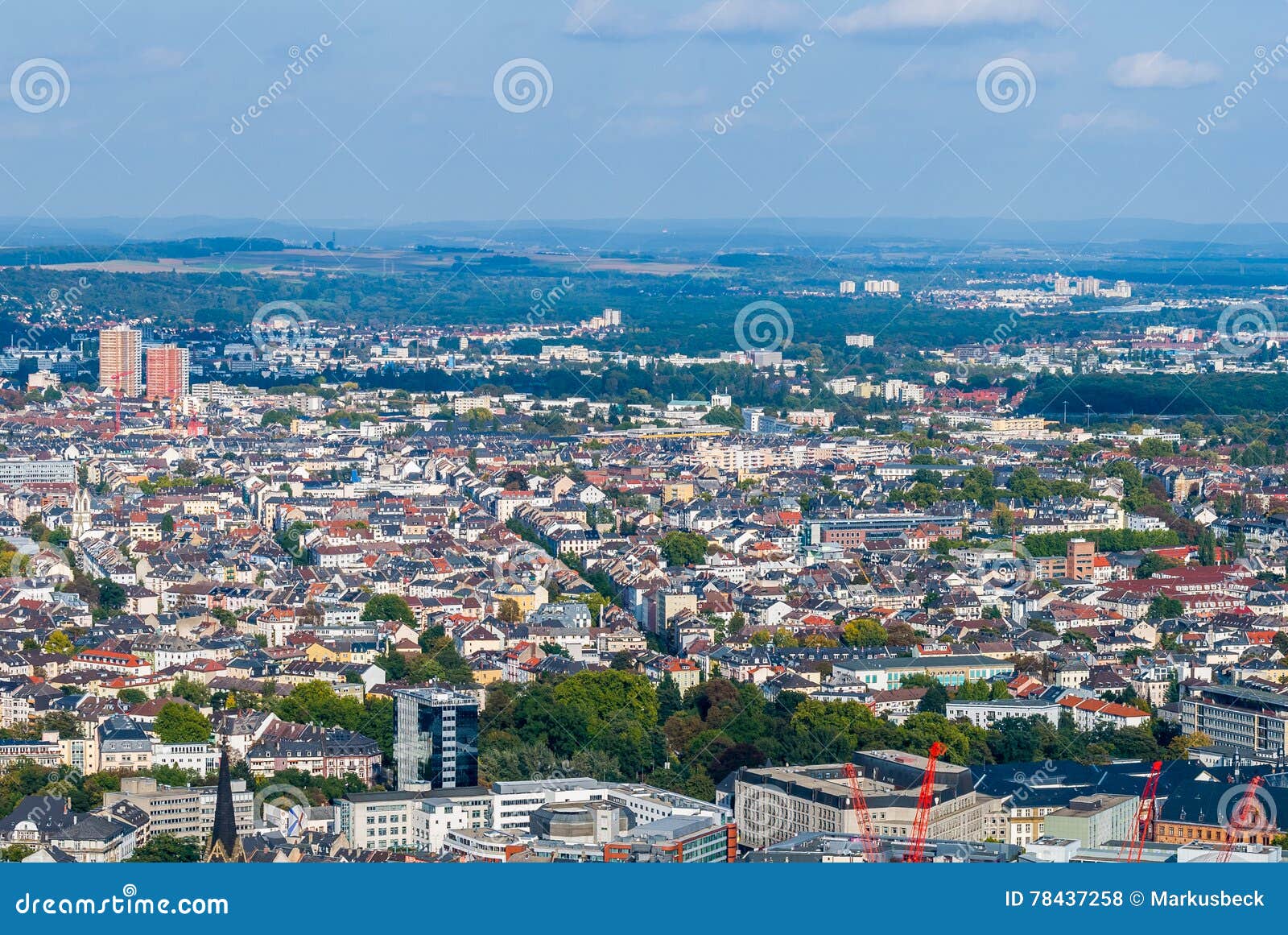 Frankfurt from Above, Germany Stock Photo - Image of downtown, homes ...