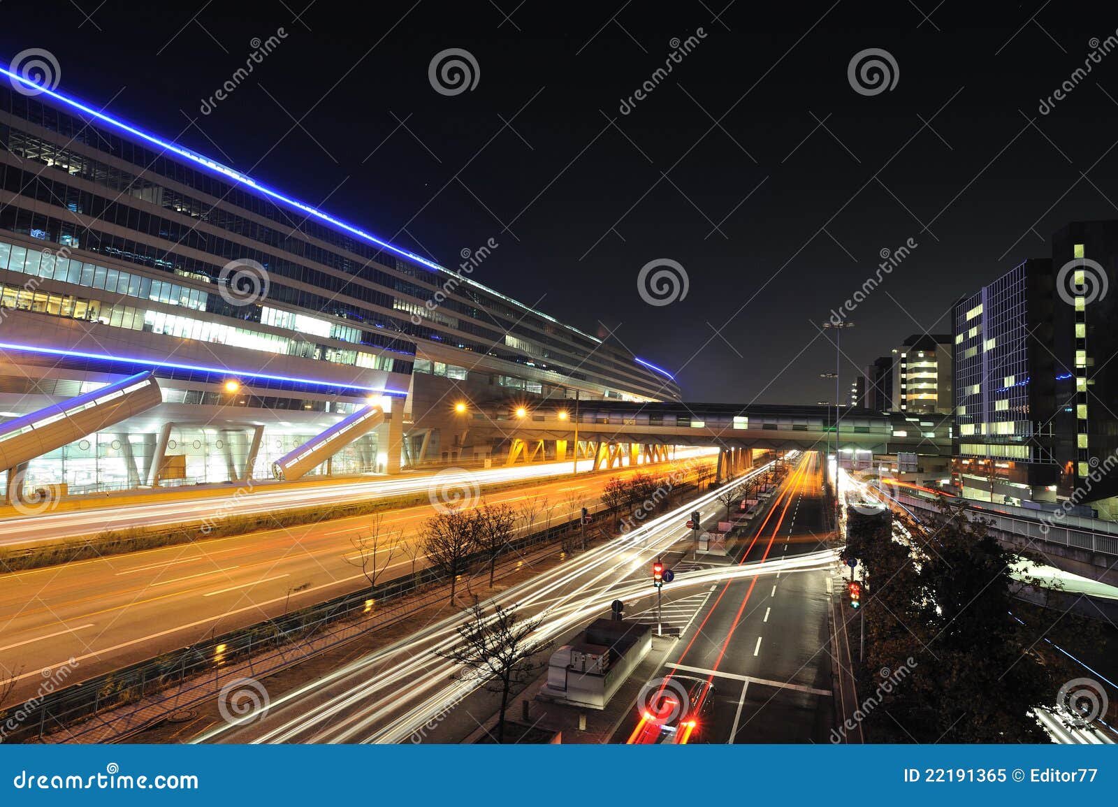 Frankfurt Airport Railway Terminal At Night Royalty-Free Stock Image ...