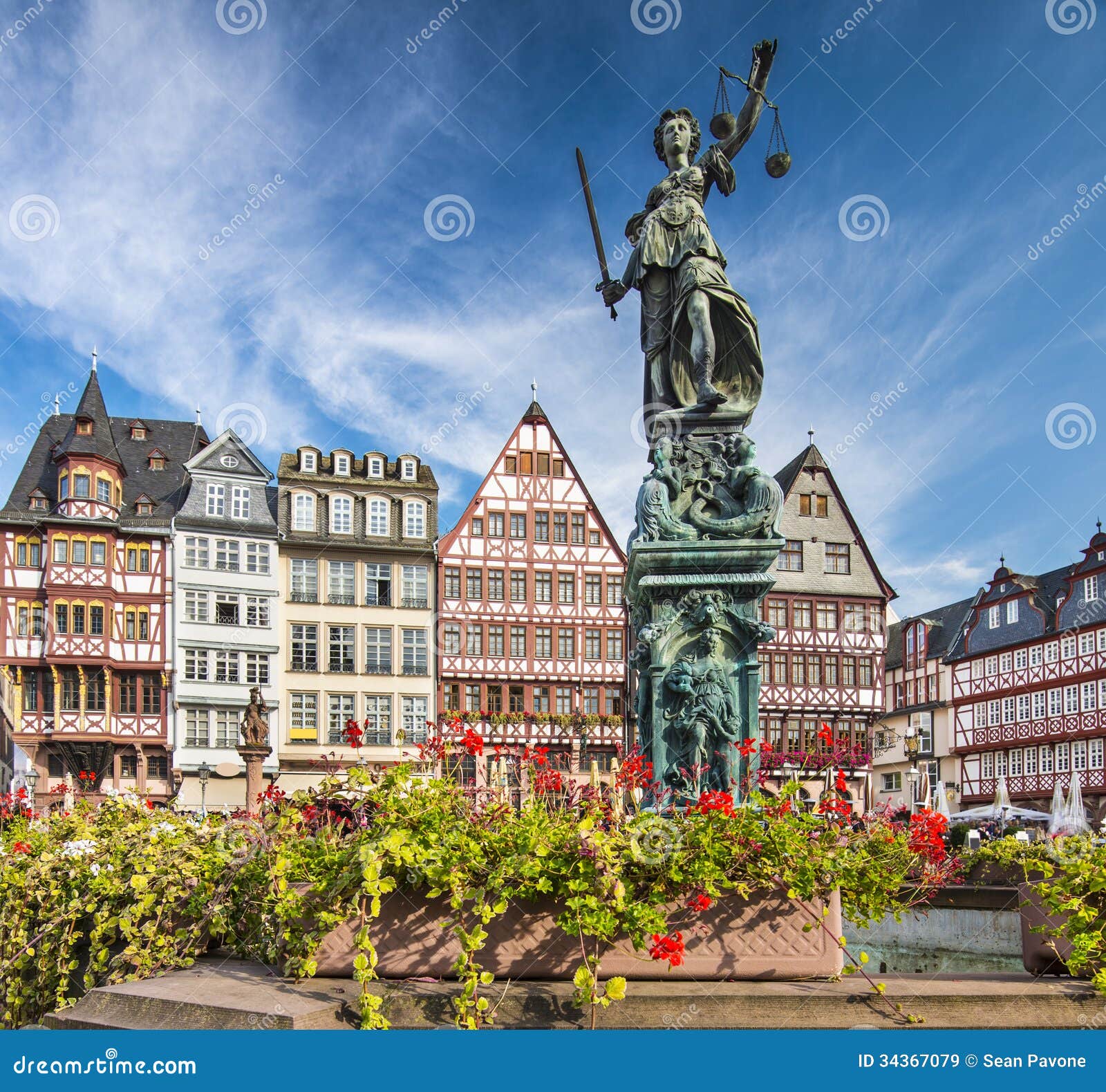 Frankfurt Germany Old City stock image. Image of sculpture - 34367079