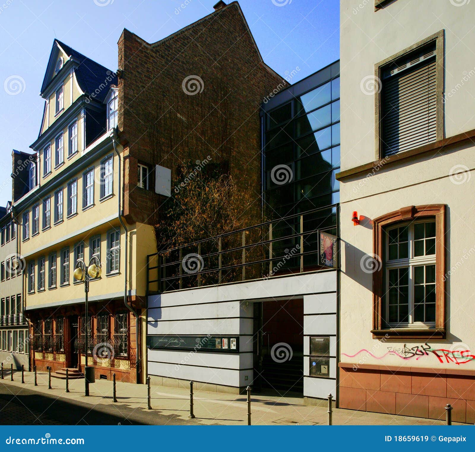 Frankfurt Goethe House editorial stock image. Image of river - 18659619