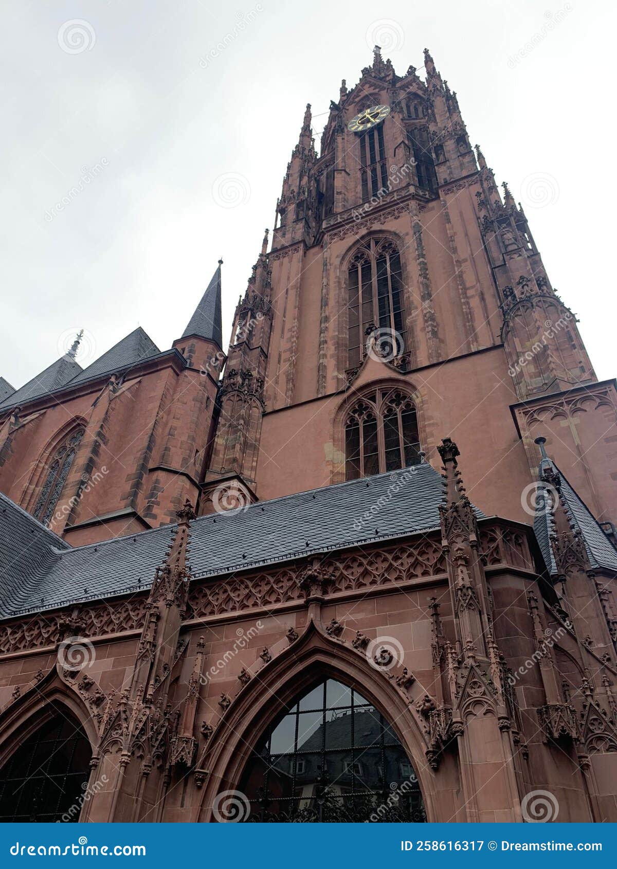 Frankfurt Gotic Cathedral stock image. Image of city - 258616317