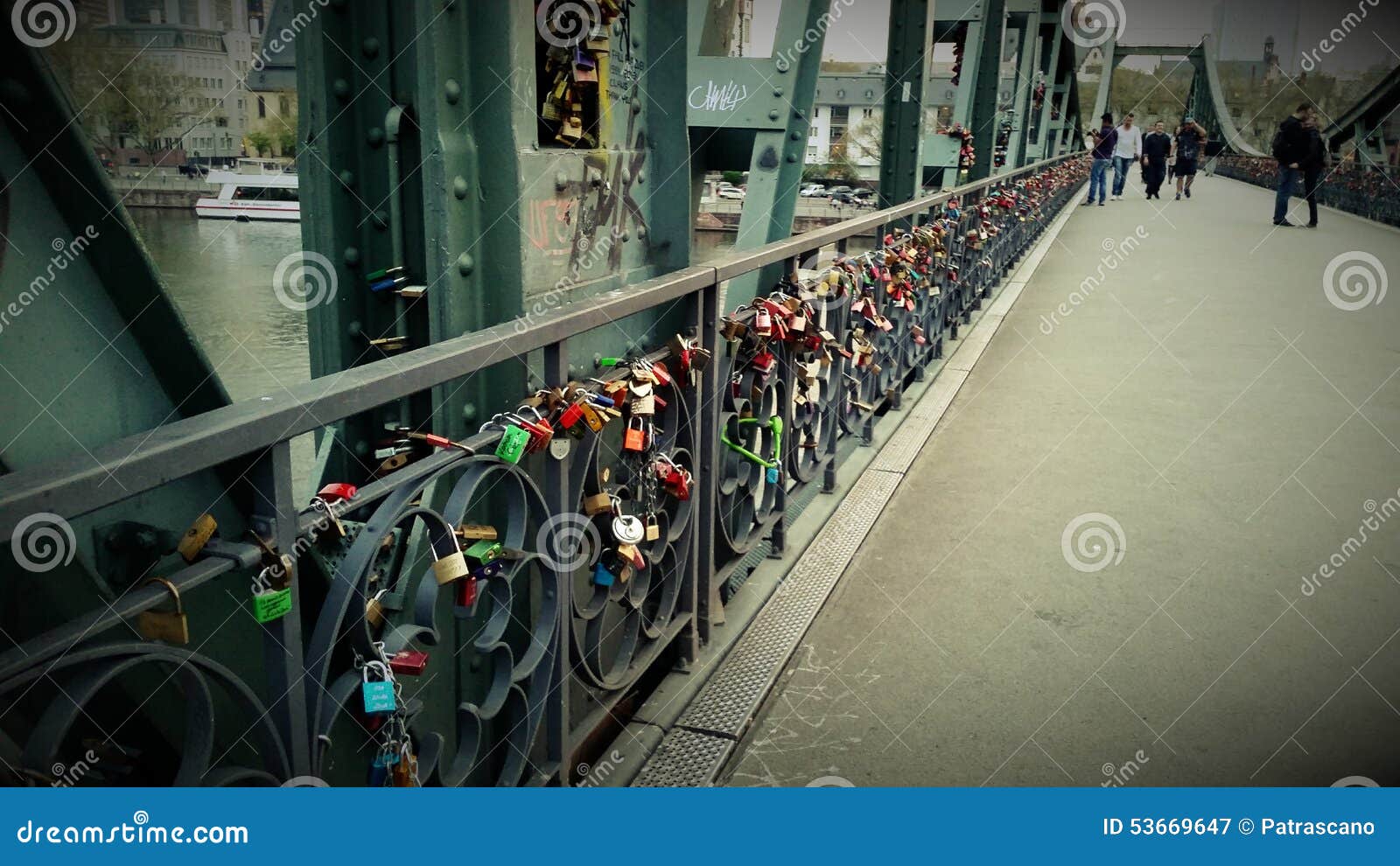 Frankfurt Libera Bridge Over the River Main with Locks Editorial ...