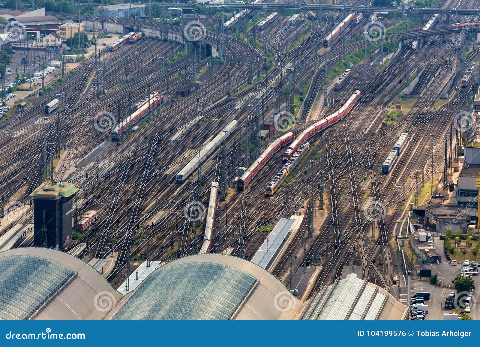Frankfurt am Main Germany Central Train Station from Above Stock Photo ...
