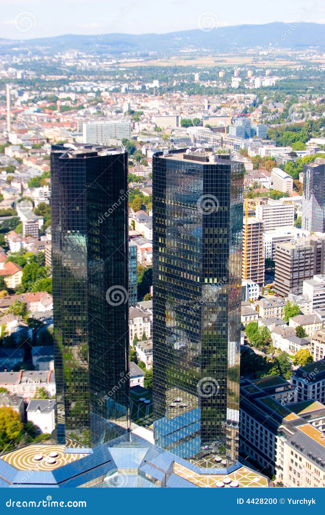 Frankfurt-on-Main View from Skyscraper Stock Photo - Image of ...