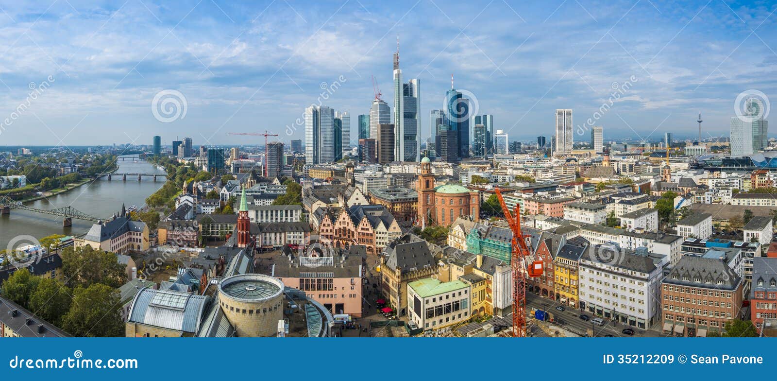 Frankfurt Panorama stock image. Image of panoramic, main - 35212209