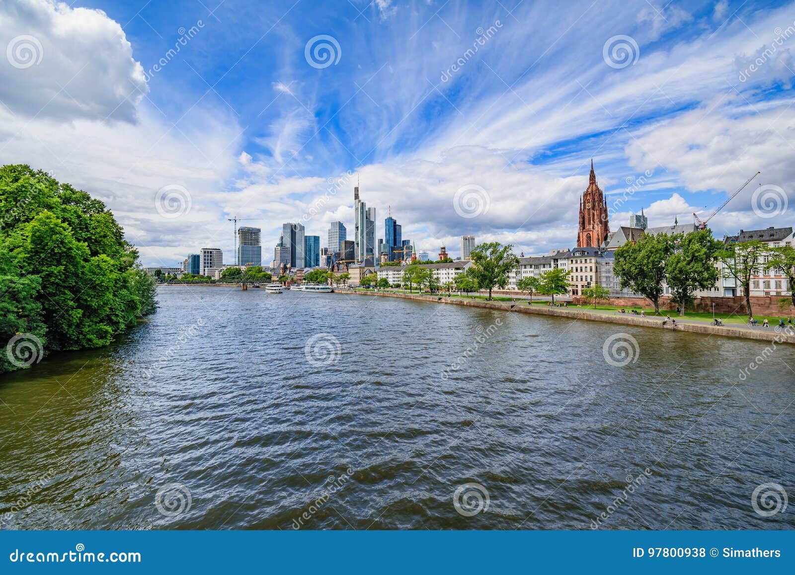 Frankfurt Skyline editorial stock photo. Image of medieval - 97800938