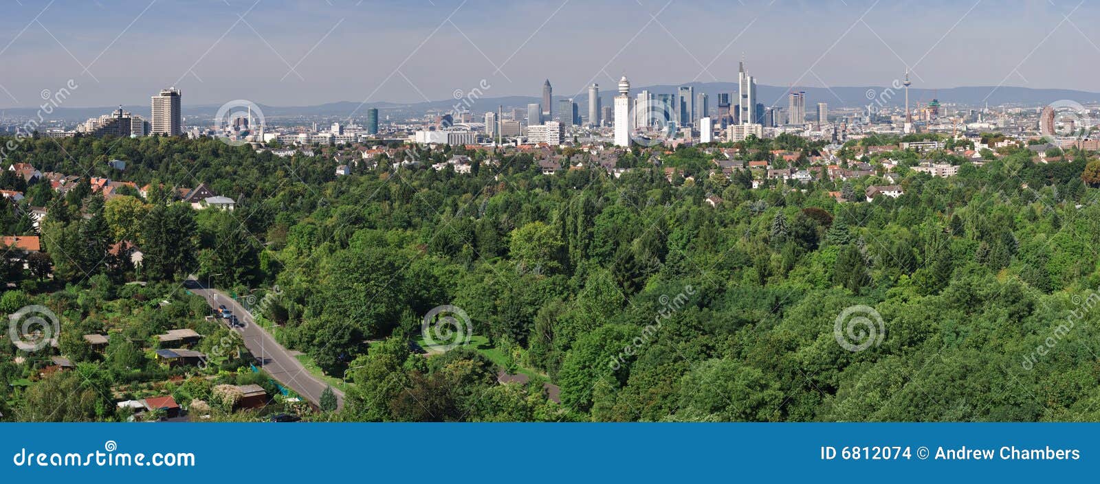 Frankfurt Skyline and Forest Stock Photo - Image of city, forest: 6812074