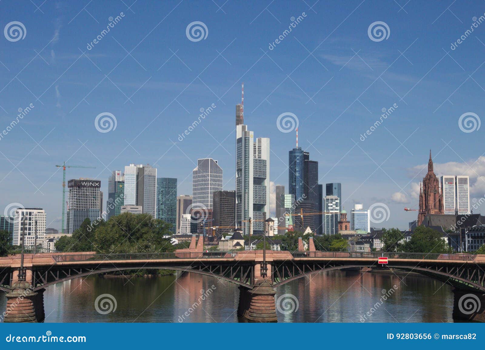 Frankfurt in Summer with Many High-rise Buildings #7 Editorial Photo ...
