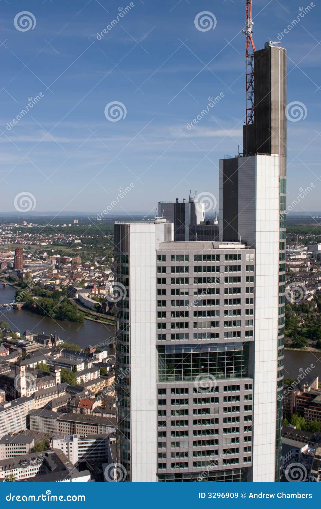 Frankfurt Tower from Above stock image. Image of urban - 3296909