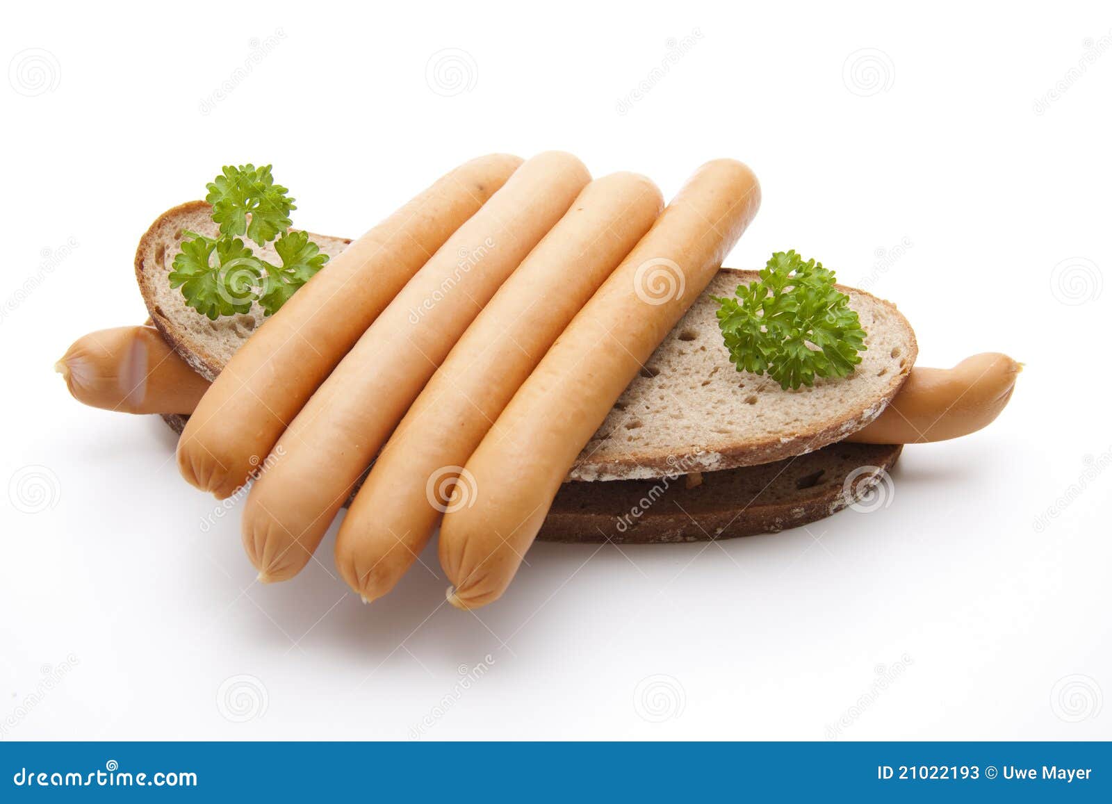 Frankfurter with bread stock image. Image of pile, meat - 21022193