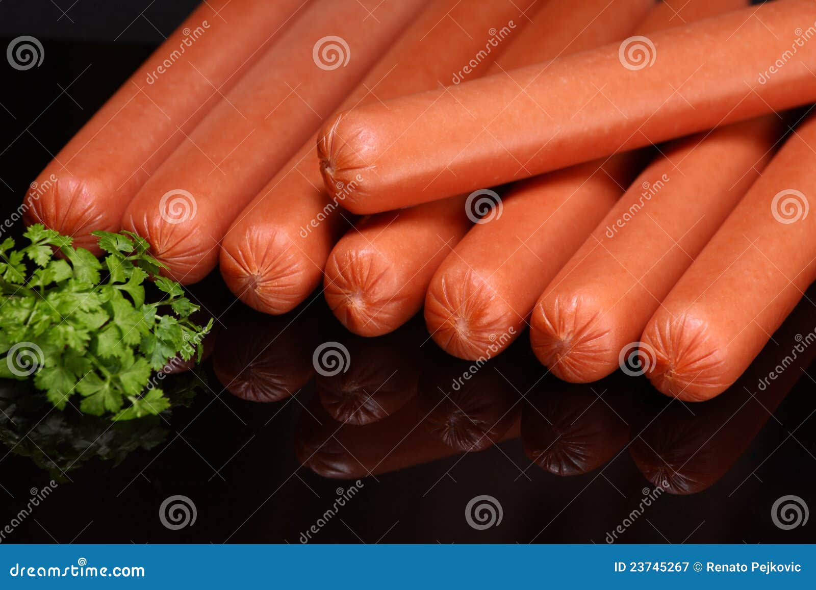 Frankfurter Sausage (raw Hot Dog) Stock Image - Image of catering, meat ...