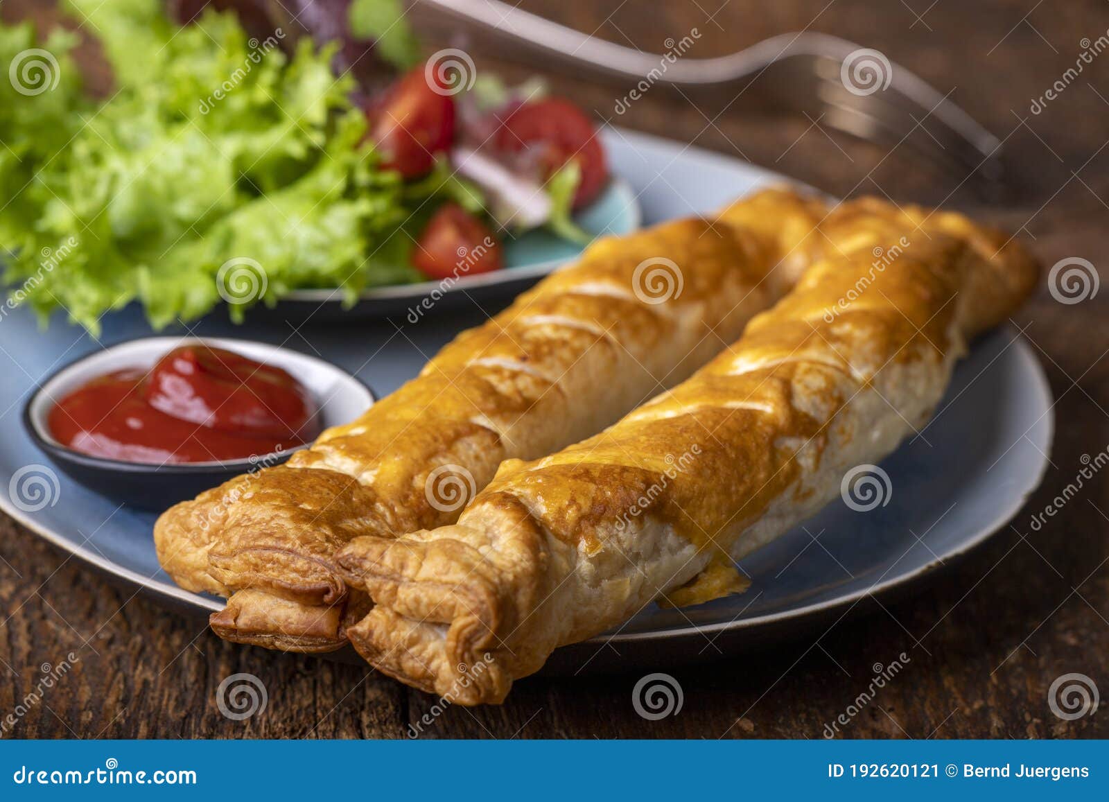 Frankfurters in Puff Pastry Stock Image - Image of bakery, mustard ...