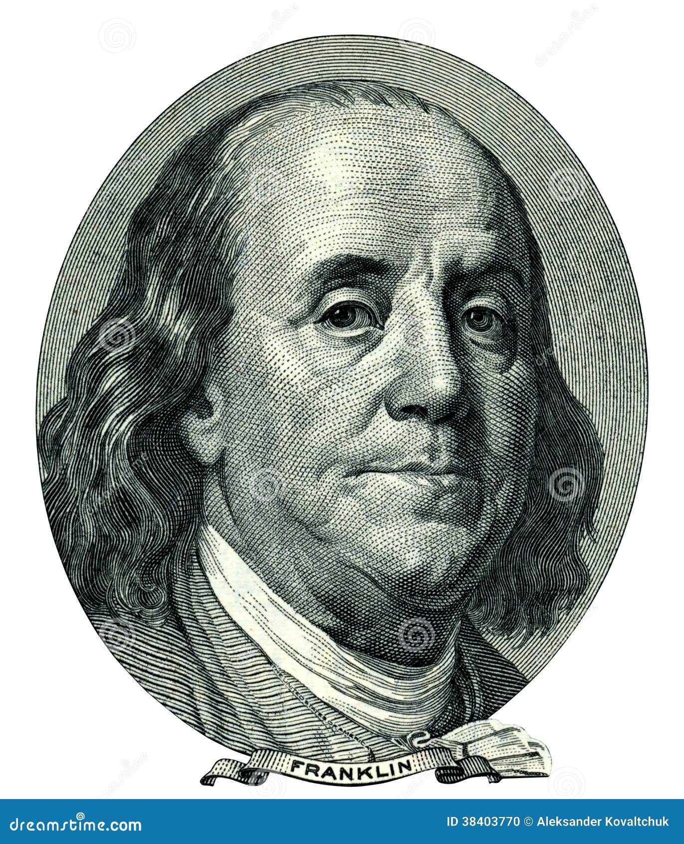 Franklin Benjamin Portrait Cutout (Clipping Path) Stock Illustration ...