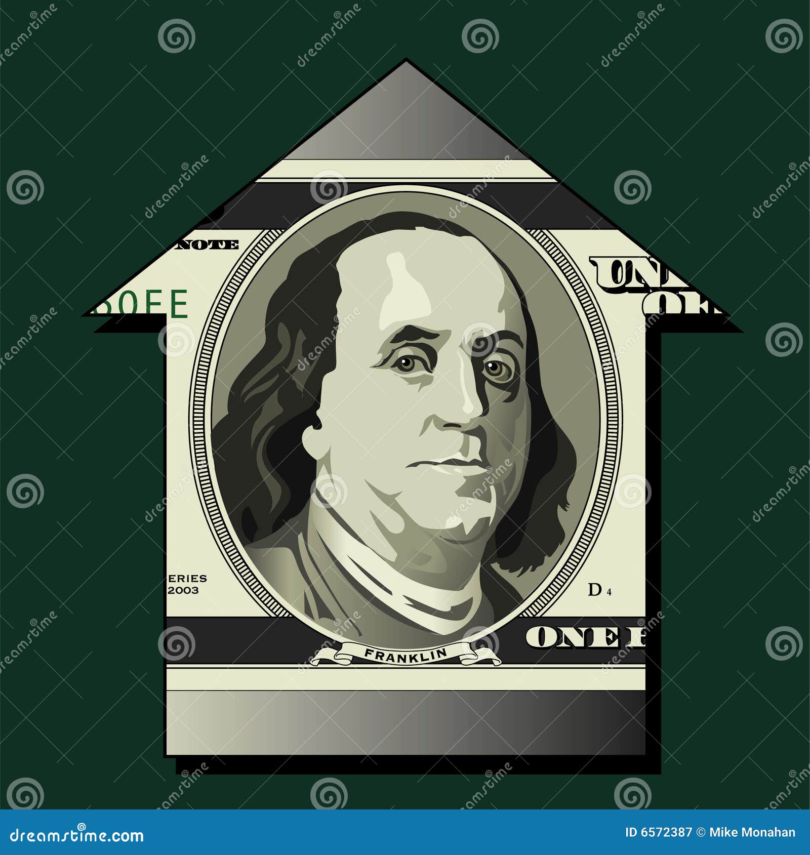 Franklin portrait on money stock vector. Illustration of coours - 6572387
