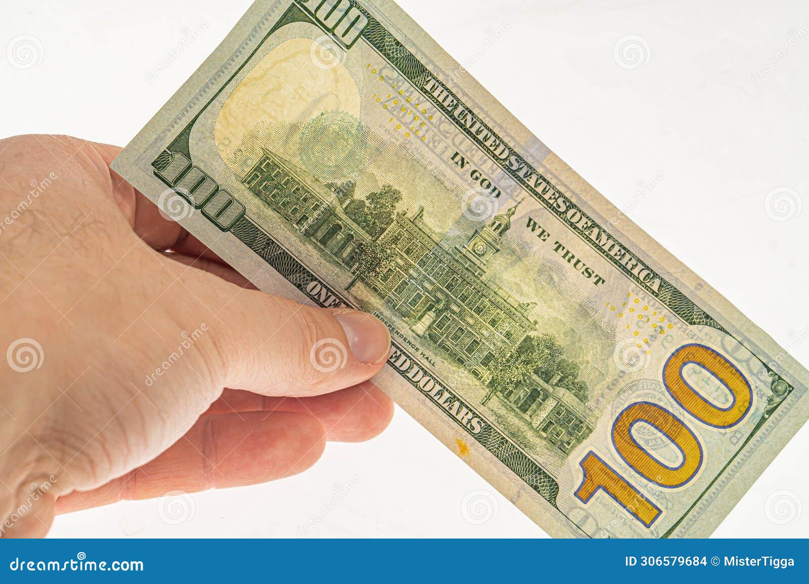 Franklin Watermark on 100 Bill. Authentication of Banknote 100 Dollars ...