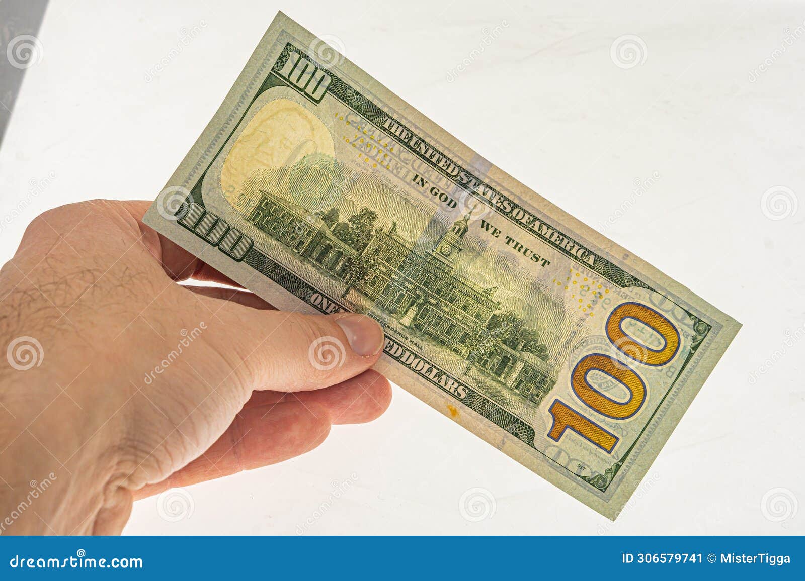 Franklin Watermark on 100 Bill. Authentication of Banknote 100 Dollars ...
