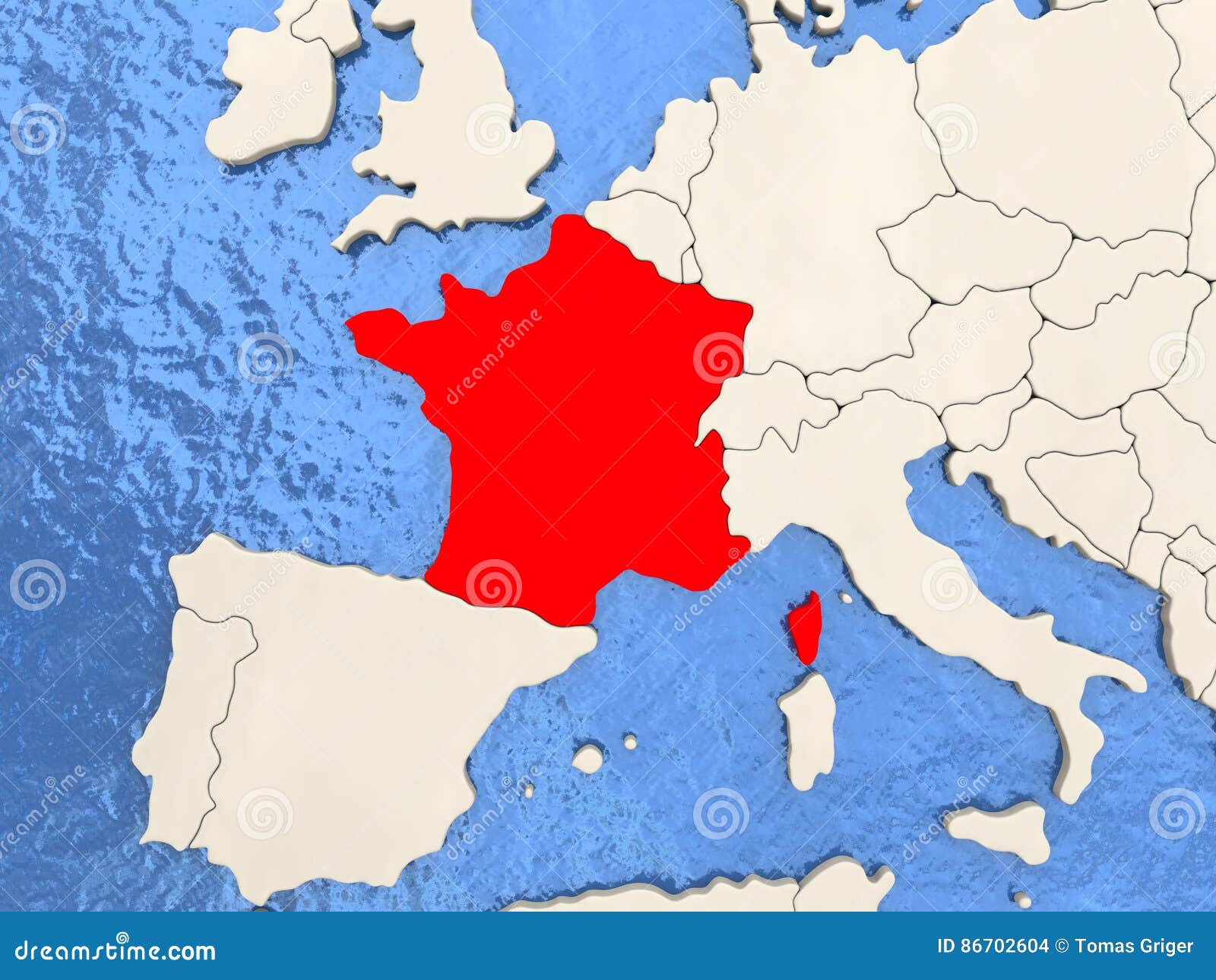 Frankrijk op kaart stock illustratie. Illustration of teruggeven - 86702604