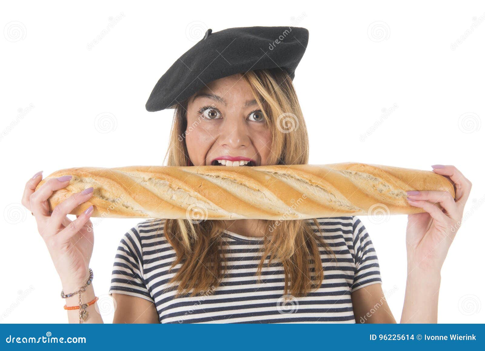 Frans Jong Meisje Met Typisch Brood Stock Foto - Image of typisch, eten ...