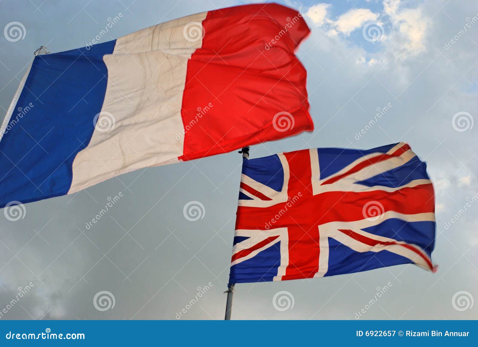 Franse en Britse Vlaggen stock afbeelding. Image of vlag - 6922657