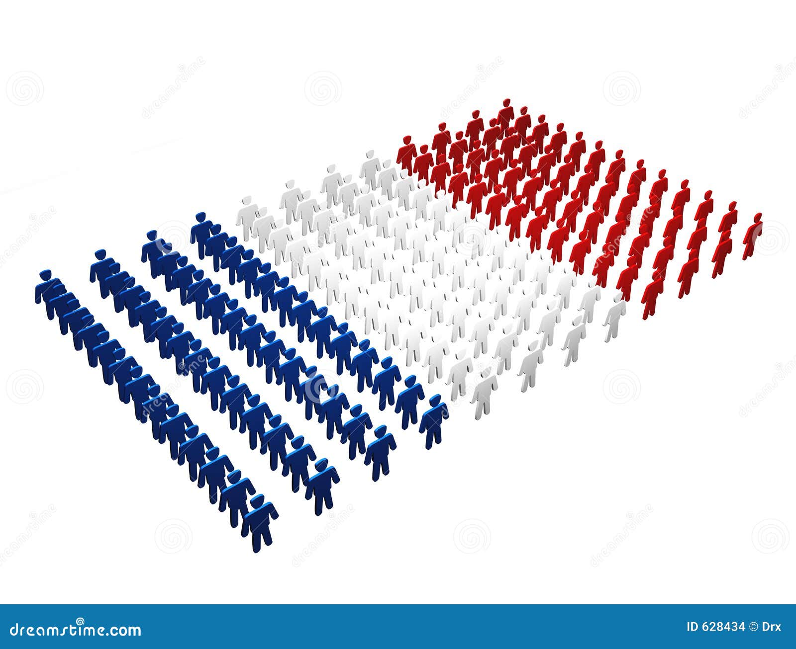 Franse Mensen - De Vlag Van Frankrijk Stock Illustratie - Illustration ...