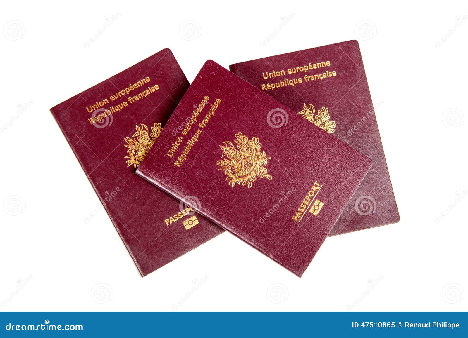 Franse Paspoorten Op Een Witte Achtergrond Stock Afbeelding - Image of ...